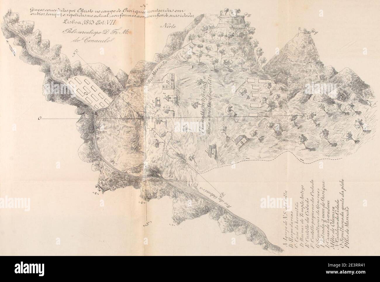 Mapa do Castelo de Cola por Manuel do Cenaculo Stock Photo - Alamy