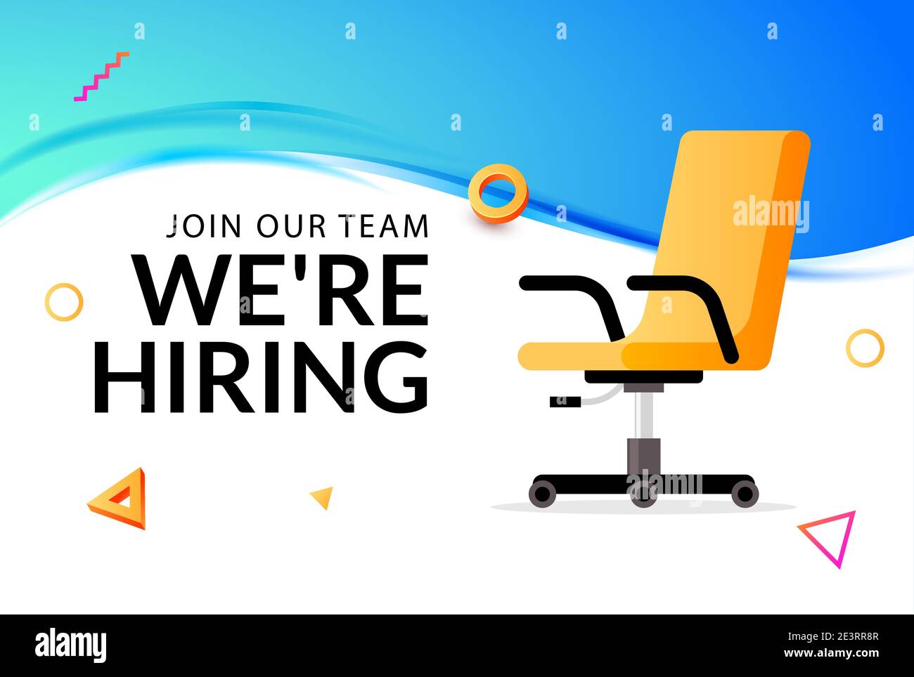 We hire ad vector concept. Hiring job chair recruit office vacancy ceo ...
