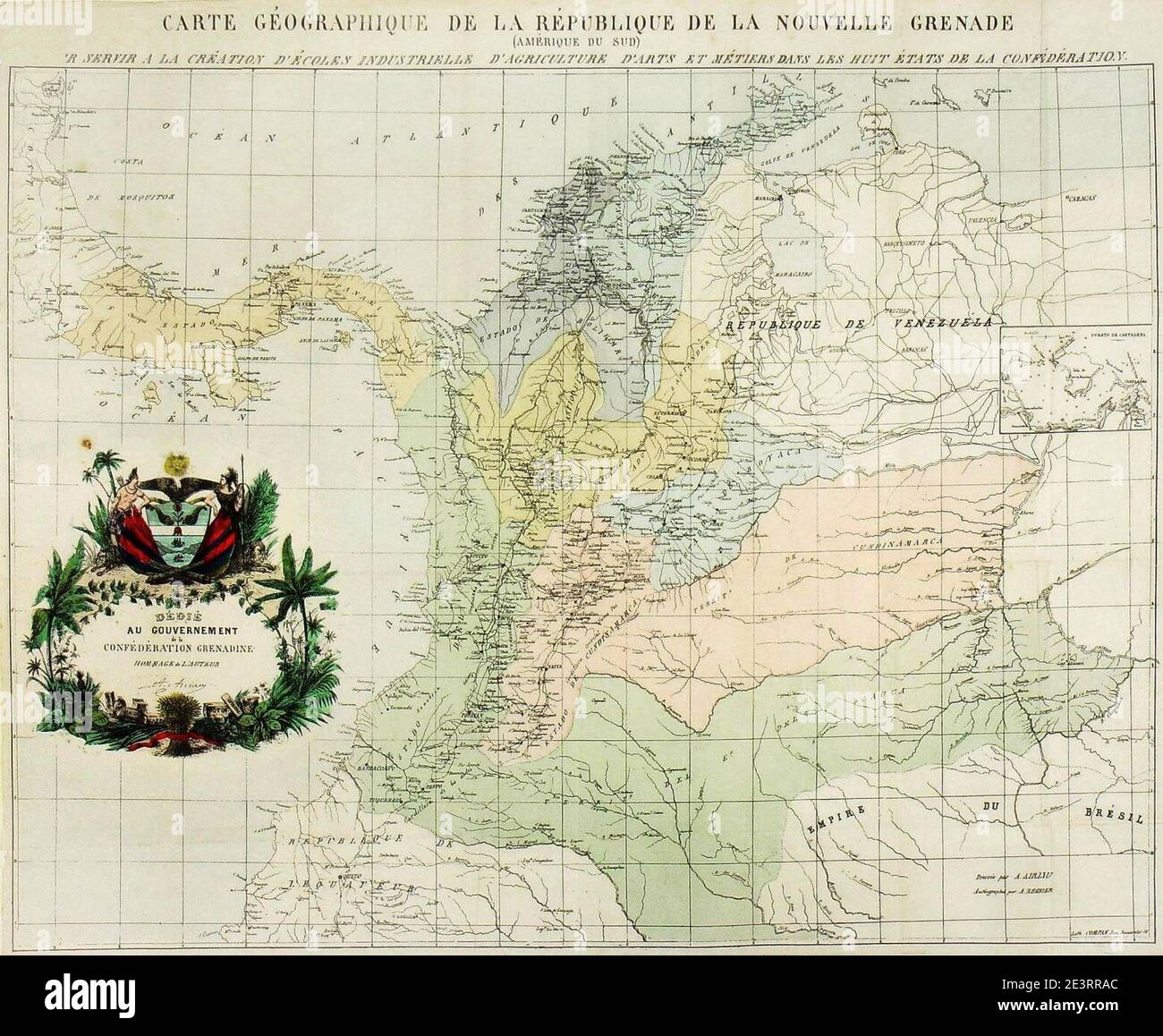 Mapa de la Confederación Granadina (1858 Stock Photo - Alamy