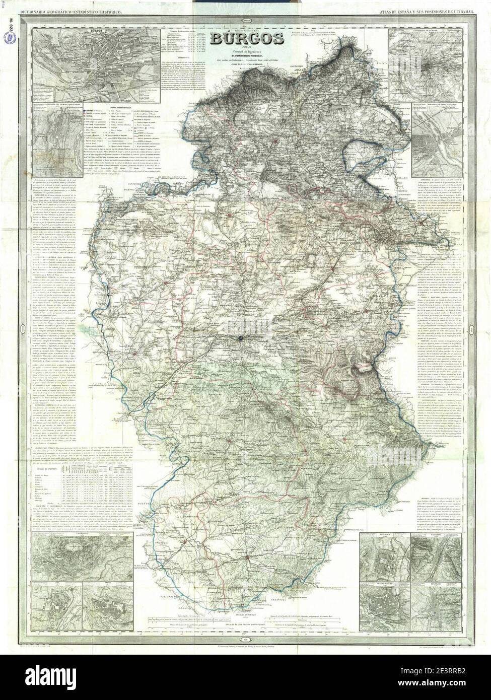 Mapa de la provincia de Burgos (1868), por Francisco Coello Stock Photo ...