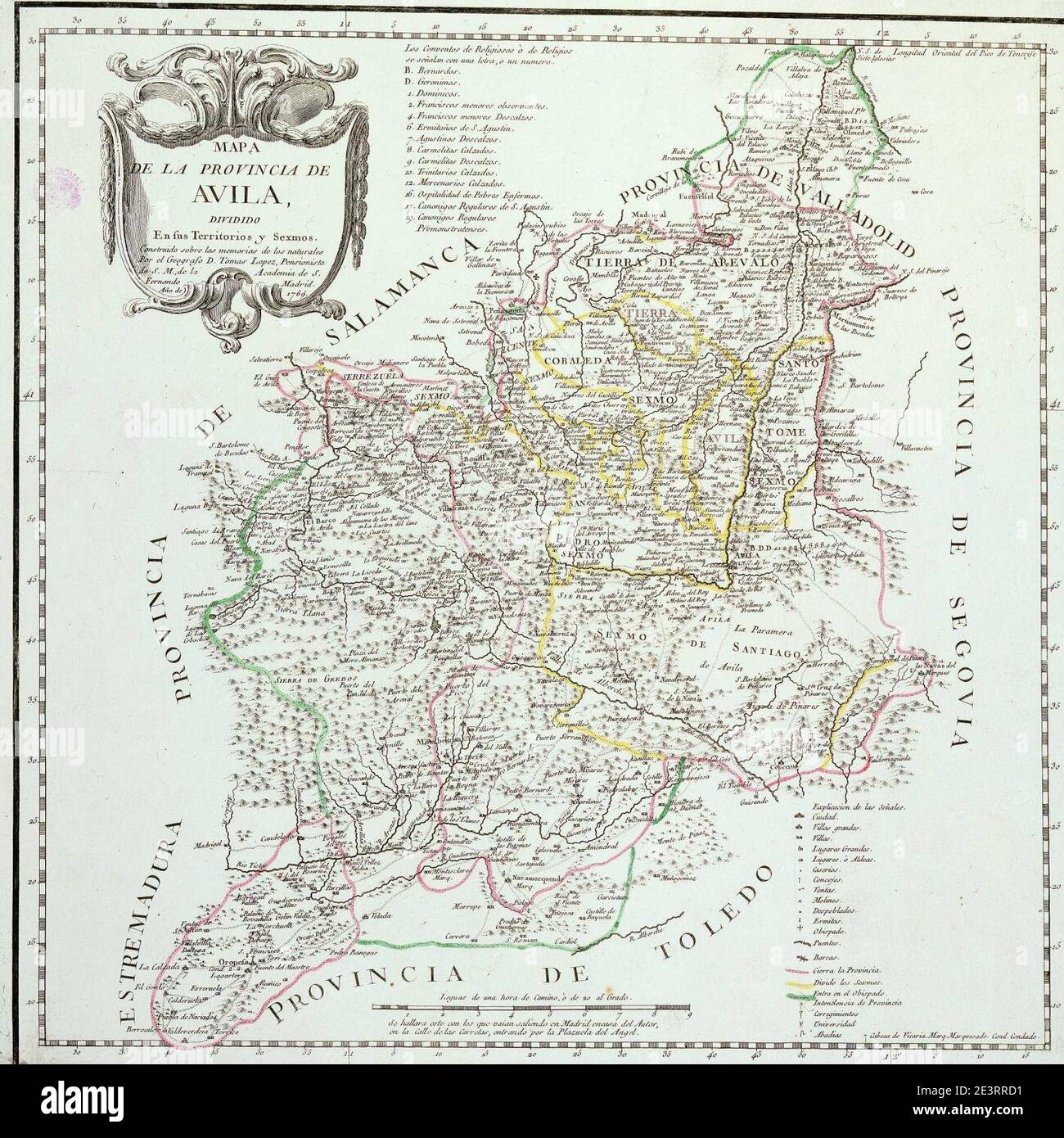 MAPA DE AVILA EN 1769 Stock Photo - Alamy