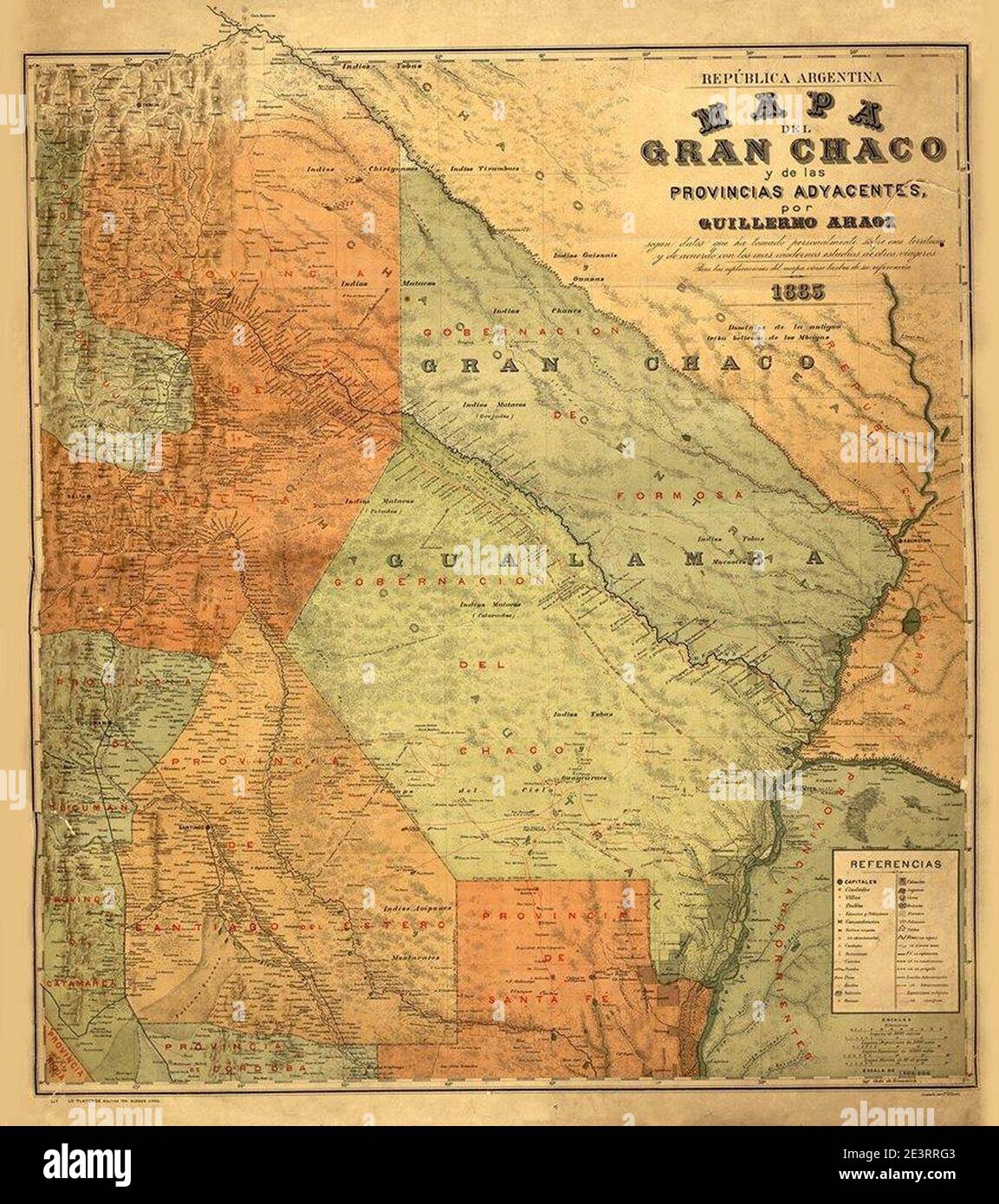 Mapa del Gran Chaco y provincias adyacentes Stock Photo - Alamy