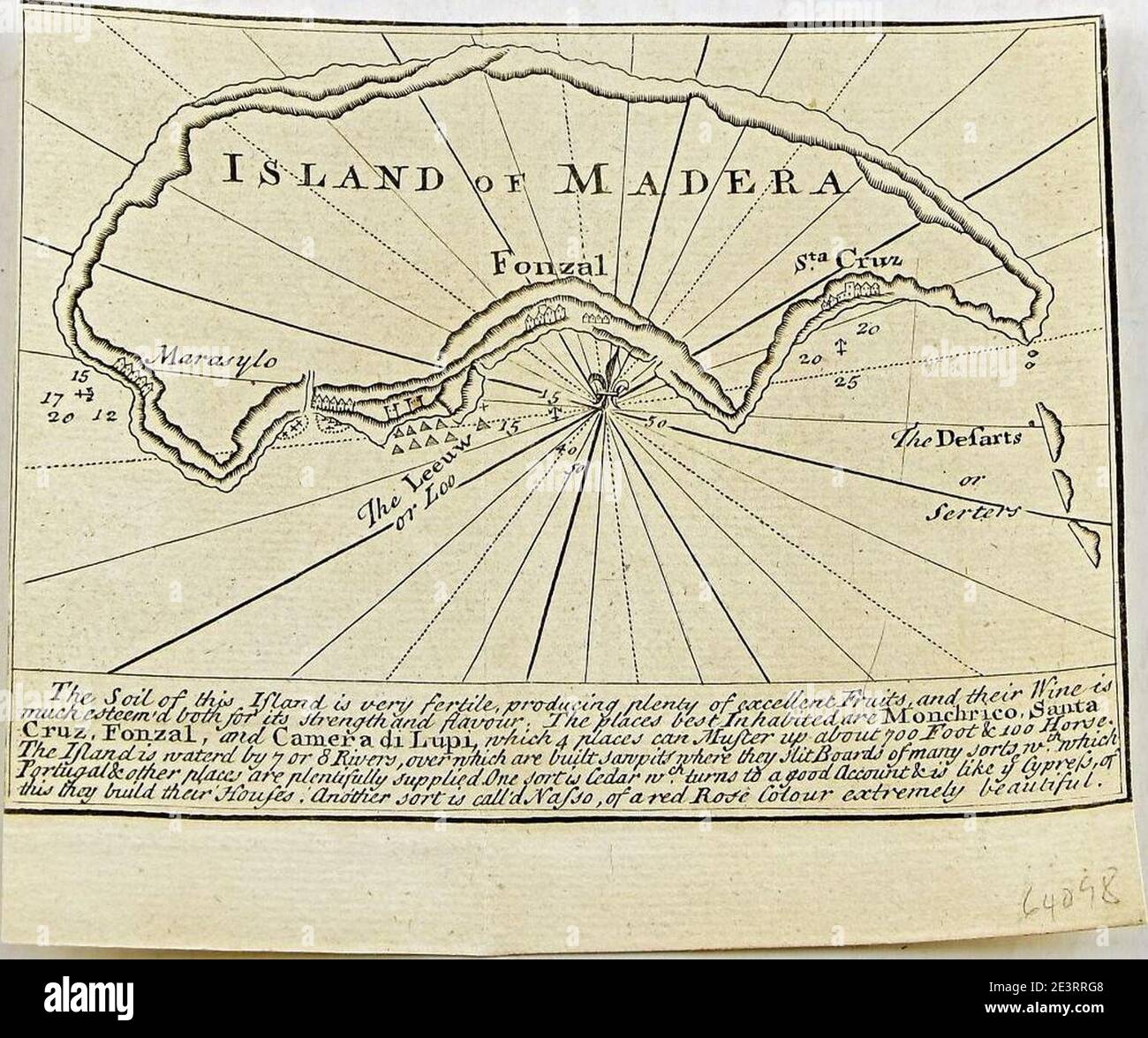Mapa da Ilha da Madeira por Emanuel Bowen, 1747 Stock Photo - Alamy