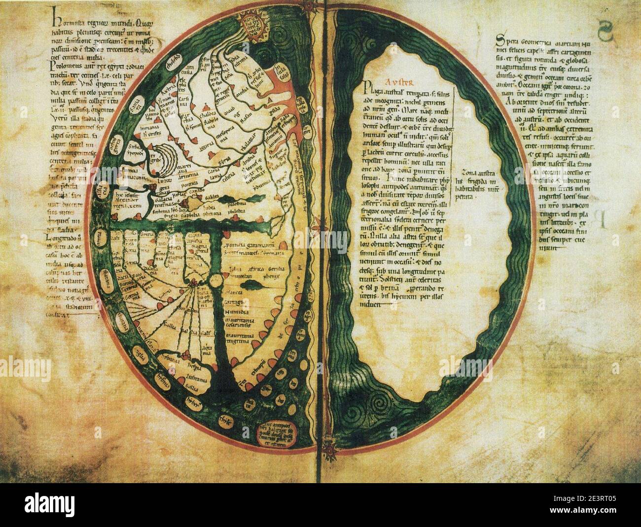 Mapa-mundi do Liber Floridus de Lambert of Saint-Omer (c. 1120 Stock ...