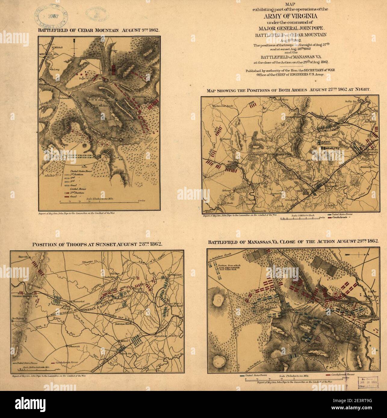 Map(s) exhibiting part of the operations of the Army of Virginia under ...