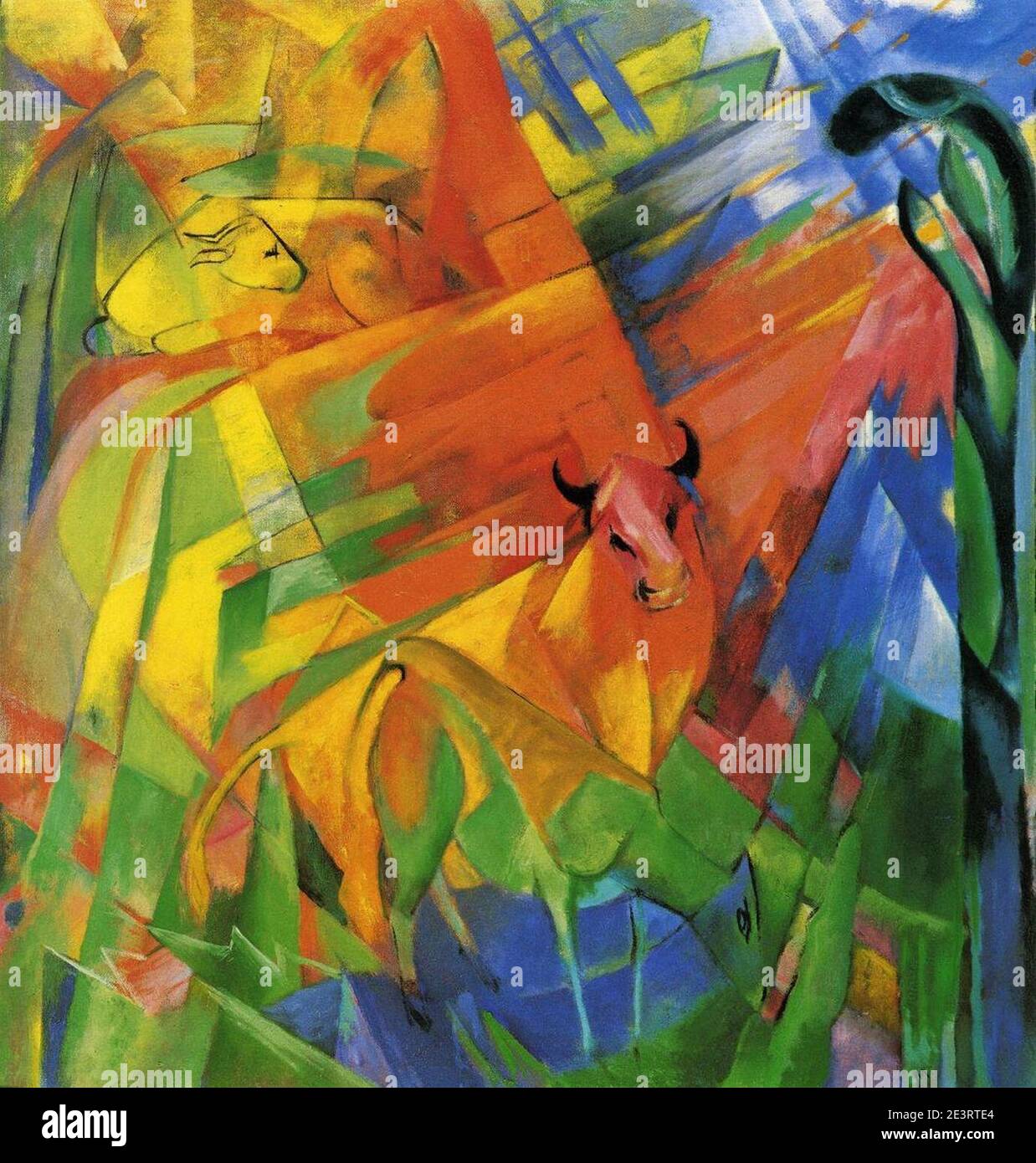 Animals in Landscape 1914 Franz Marc Stock Photo - Alamy