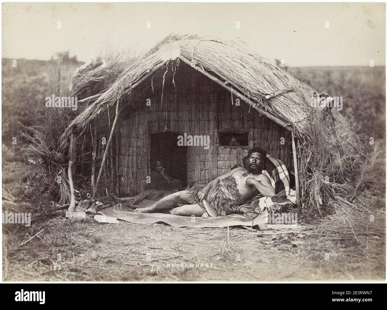 Maori Chief Tahau in whare mid1870s Stock Photo - Alamy