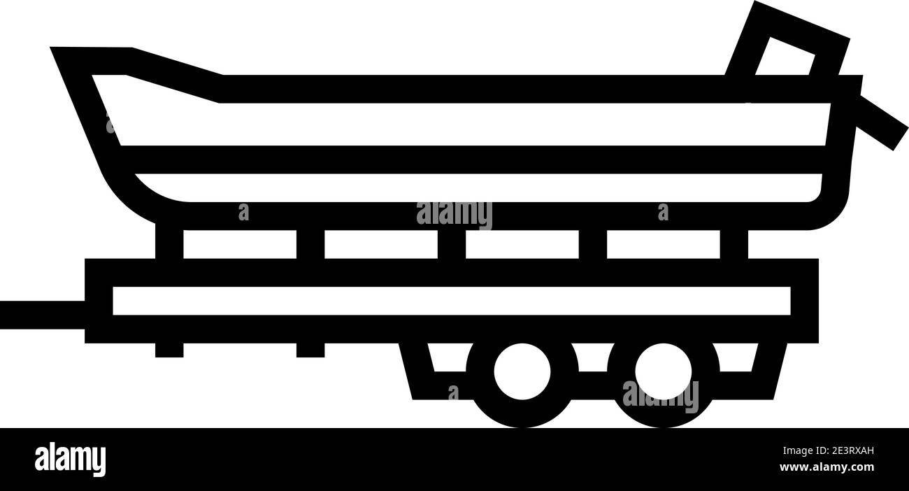 boat transportation trailer line icon vector illustration Stock Vector ...