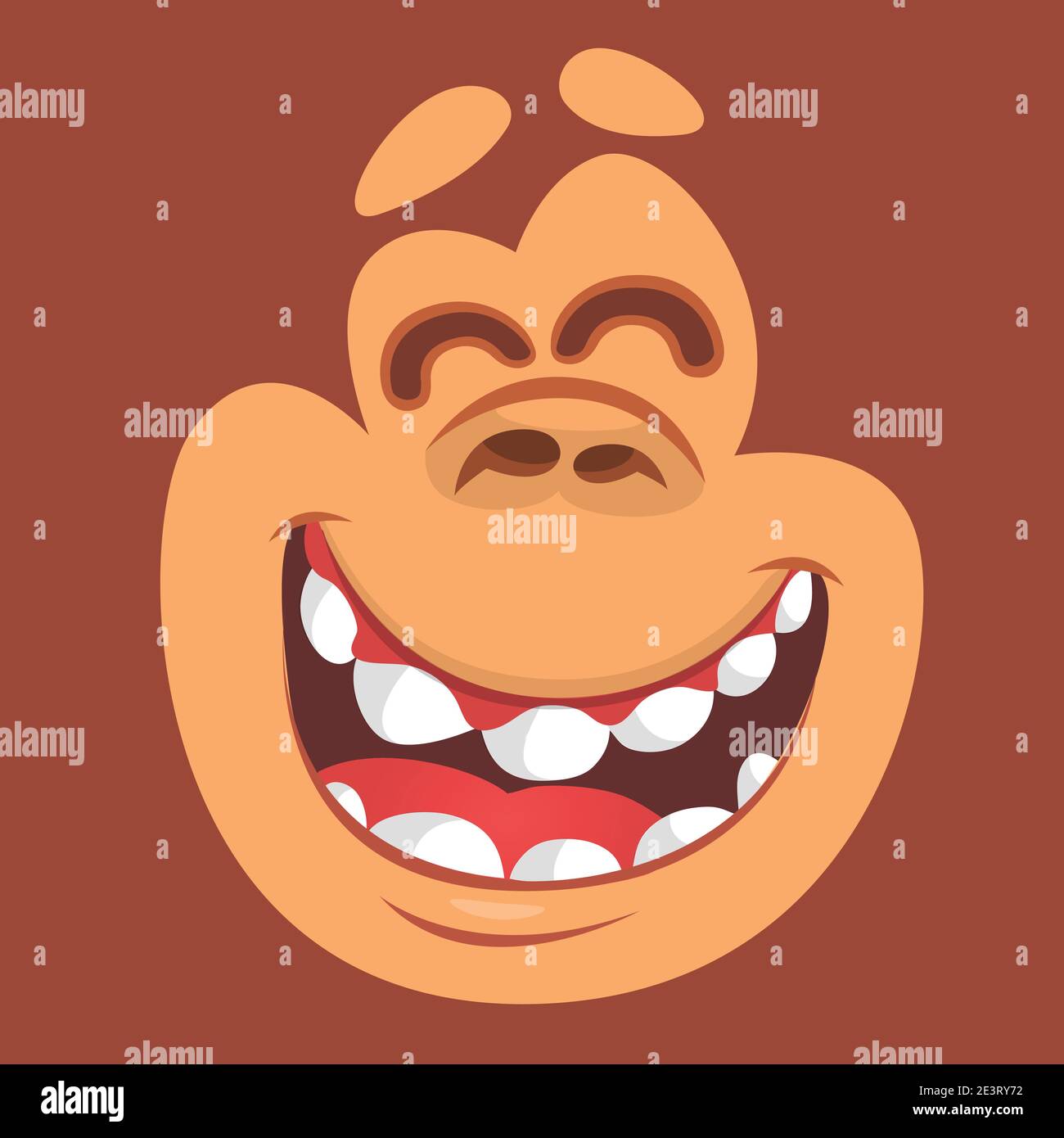 Funny cartoon monkey chimpanzee face avatar. Isolated on white ...