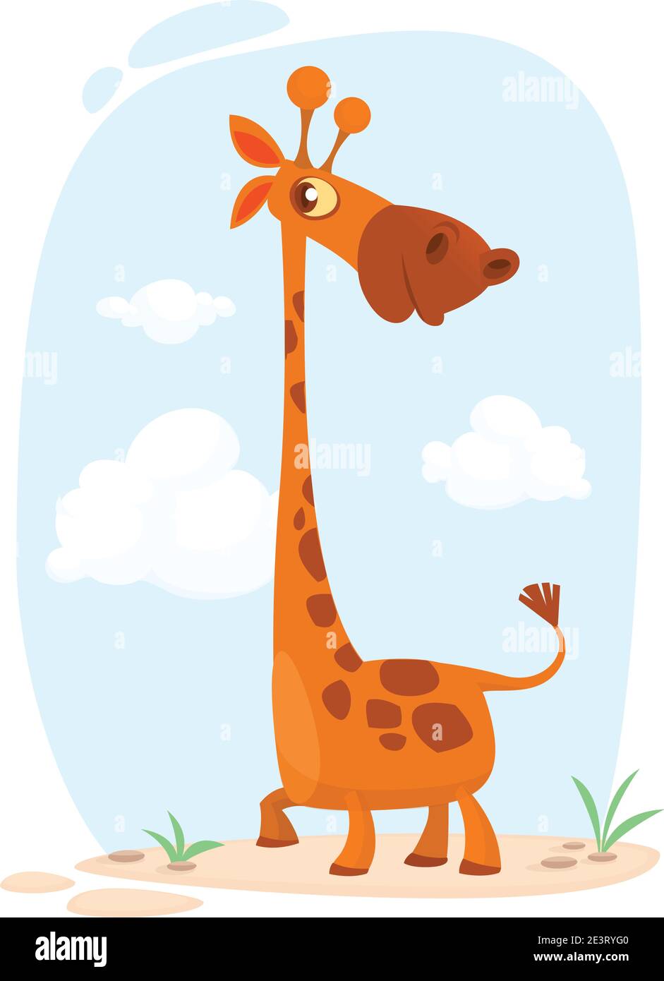Funny giraffe cartoon design. Vector illustration isolated Stock Vector ...