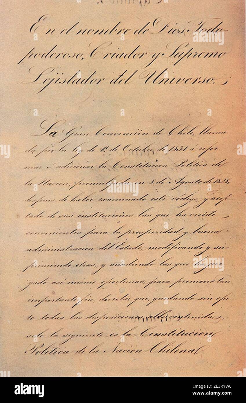 Manuscrito original de la Constitución Política de la República de ...