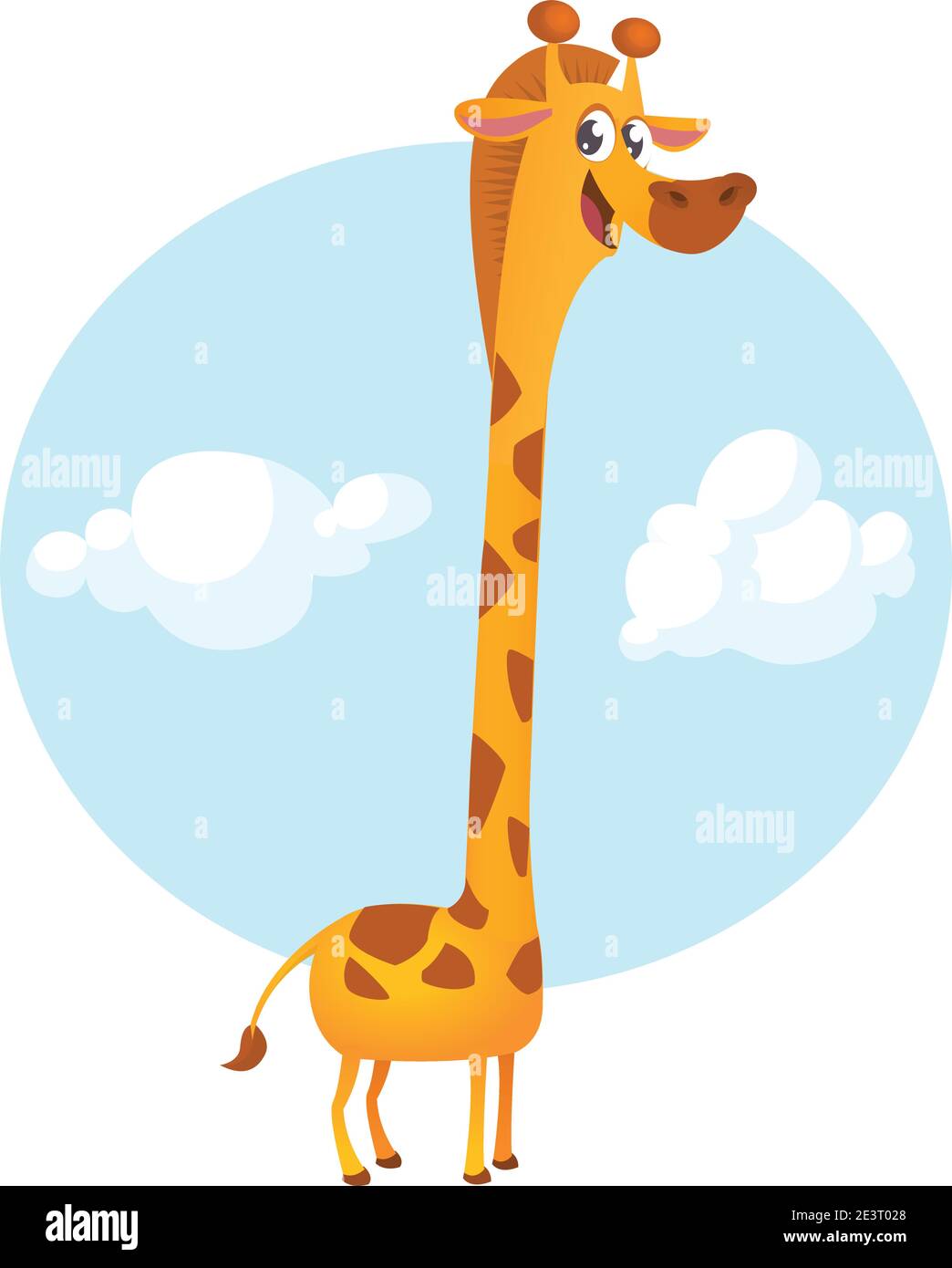 Funny giraffe cartoon design. Vector illustration isolated Stock Vector ...