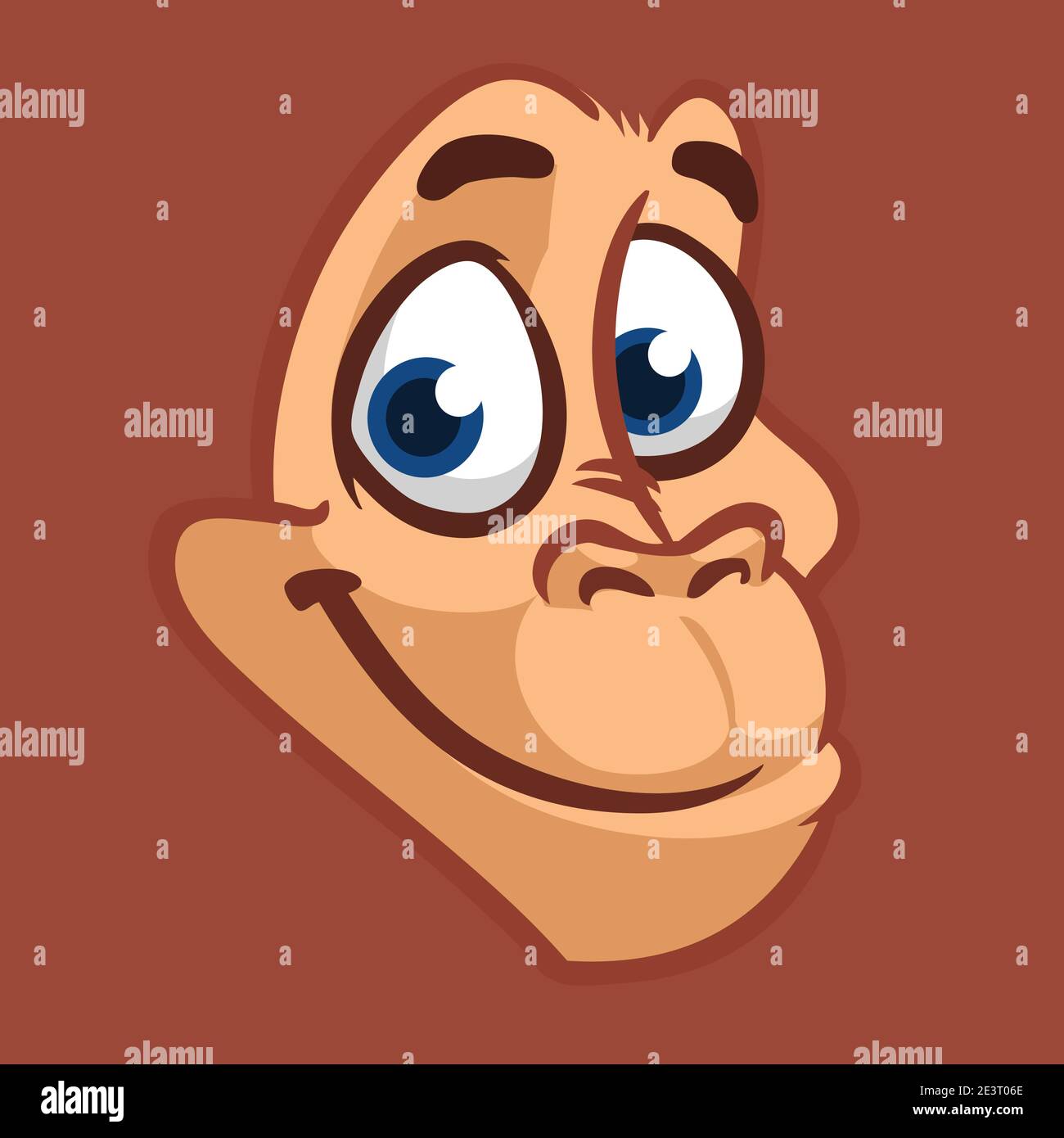 Funny cartoon monkey chimpanzee face avatar. Isolated on white ...