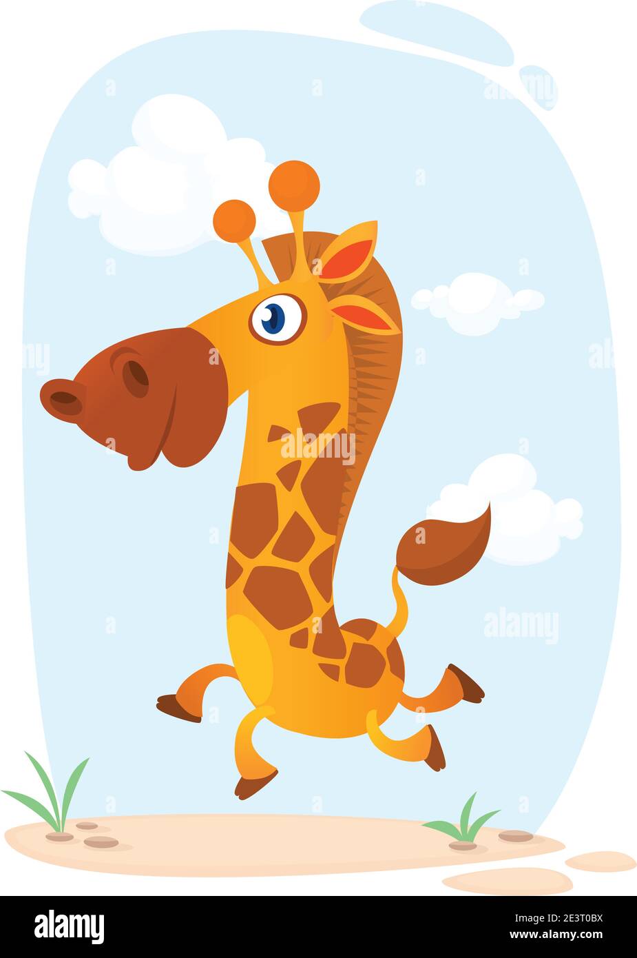 Funny giraffe cartoon design. Vector illustration isolated Stock Vector ...