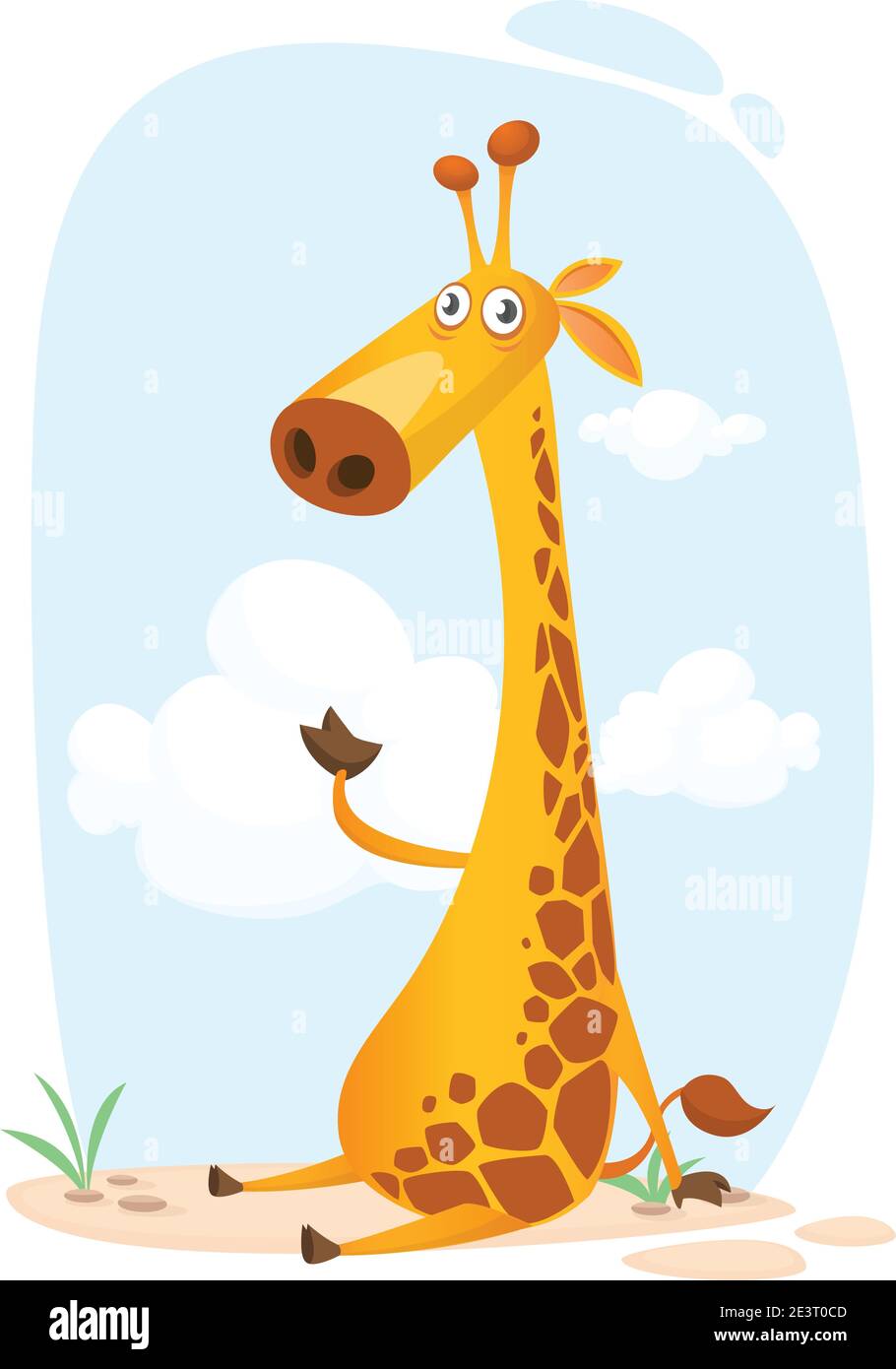 Funny giraffe cartoon design. Vector illustration isolated Stock Vector ...