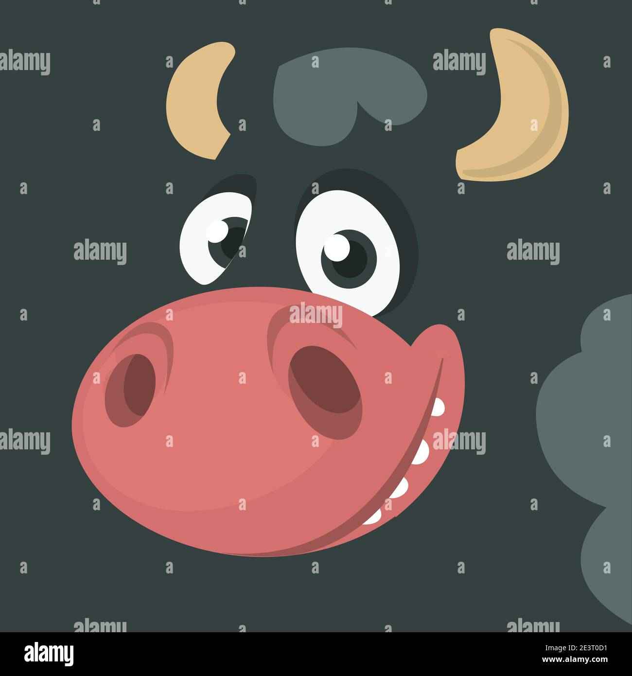 Cartoon cow face avatar Vector illustration Stock Vector Image & Art ...