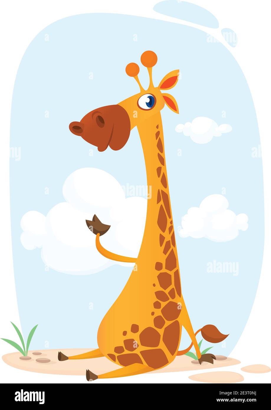 Funny giraffe cartoon design. Vector illustration isolated Stock Vector ...