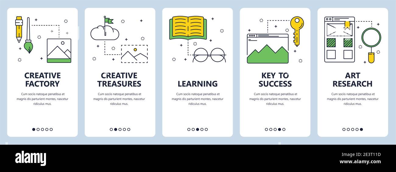 Vector modern thin line creative vertical web banner set Stock Vector ...