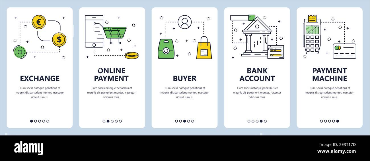 Vector modern thin line exchange vertical web banner set Stock Vector ...