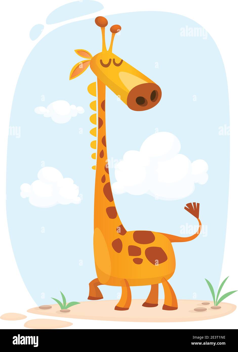 Funny giraffe cartoon design. Vector illustration isolated Stock Vector ...