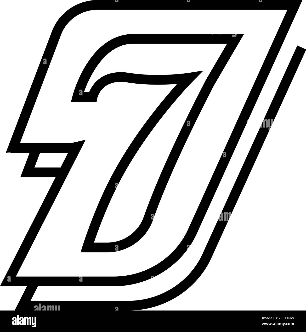 seventh number line icon vector illustration Stock Vector Image & Art ...