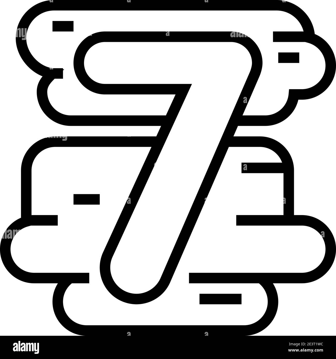 seven number line icon vector illustration Stock Vector Image & Art - Alamy