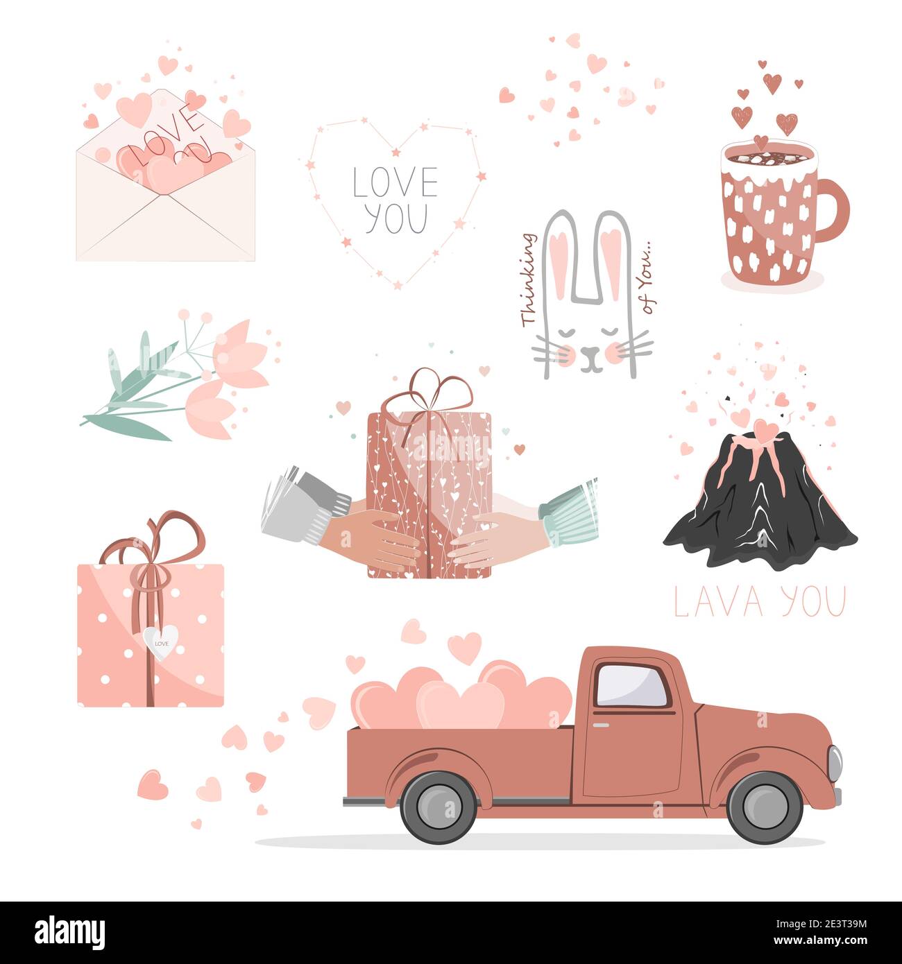 Car red flowers Stock Vector Images - Alamy