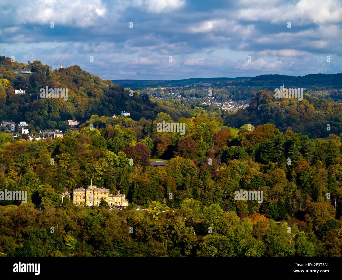 View looking north towards Cromford and Matlock Bath from the High Peak ...