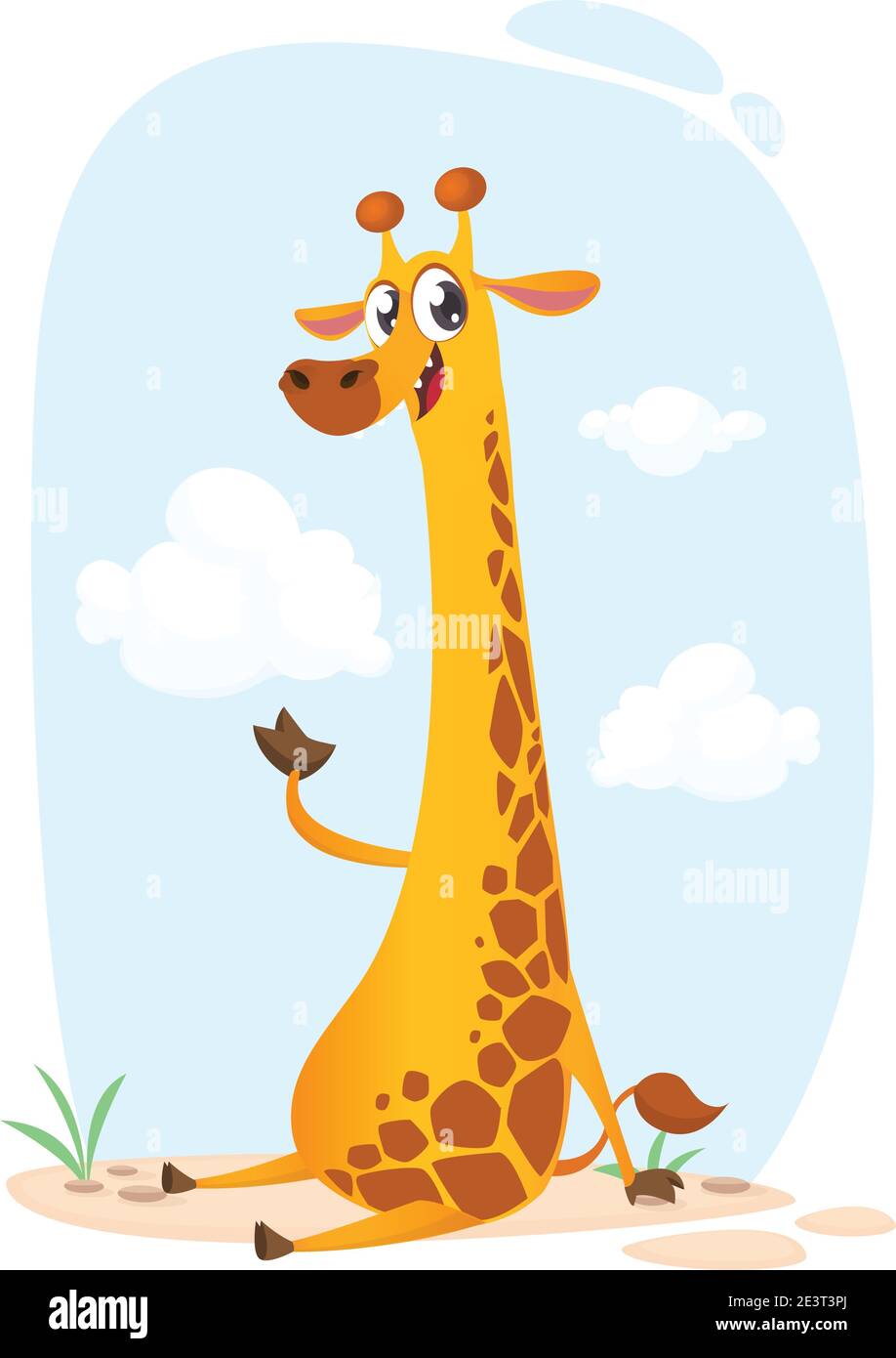 Funny giraffe cartoon design. Vector illustration isolated Stock Vector ...