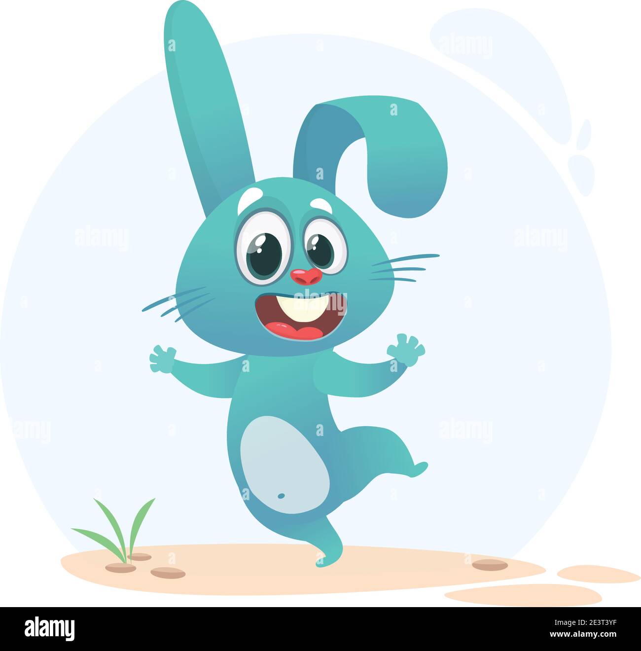 Cartoon Bunny Rabbit Character. Vector illustration. Isolated on white ...