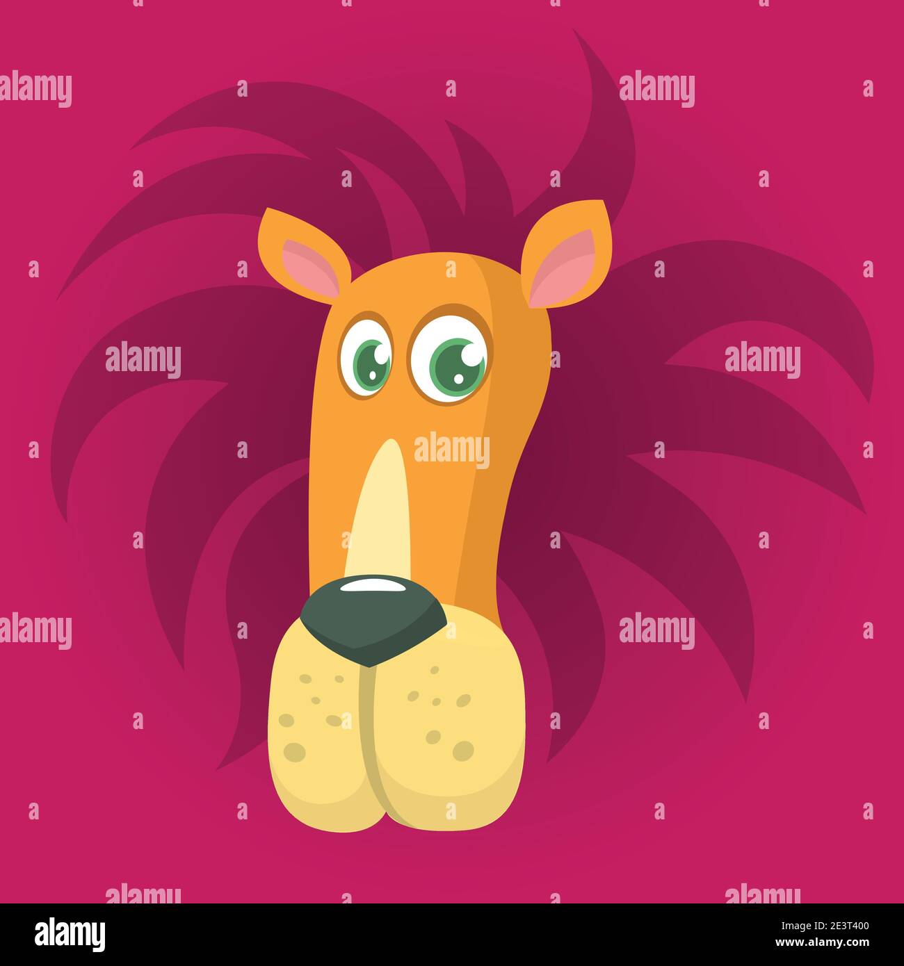 Cartoon lion head face avatar. Vector Illustration isolated Stock ...