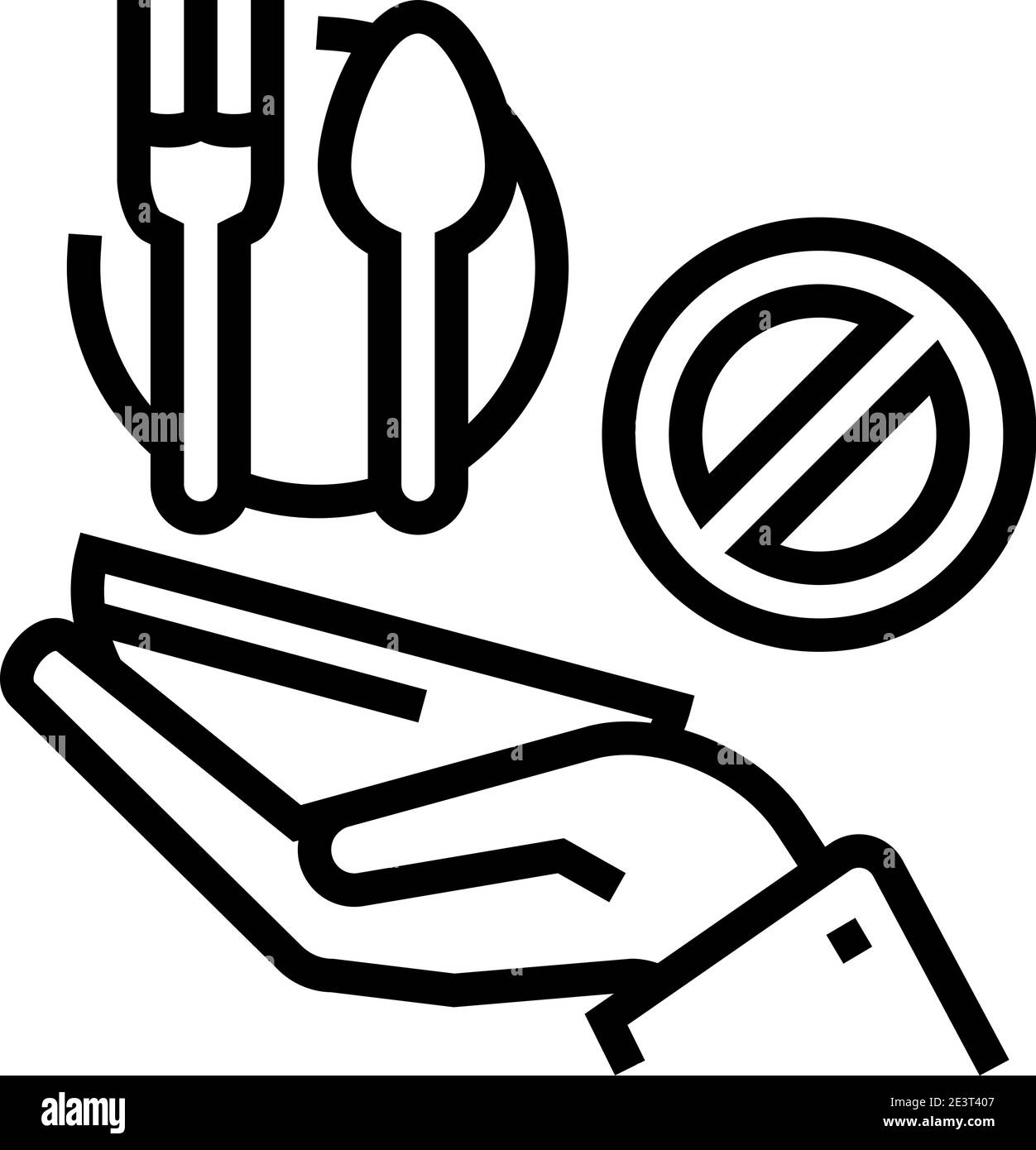 hungry poverty problem line icon vector illustration Stock Vector Image ...