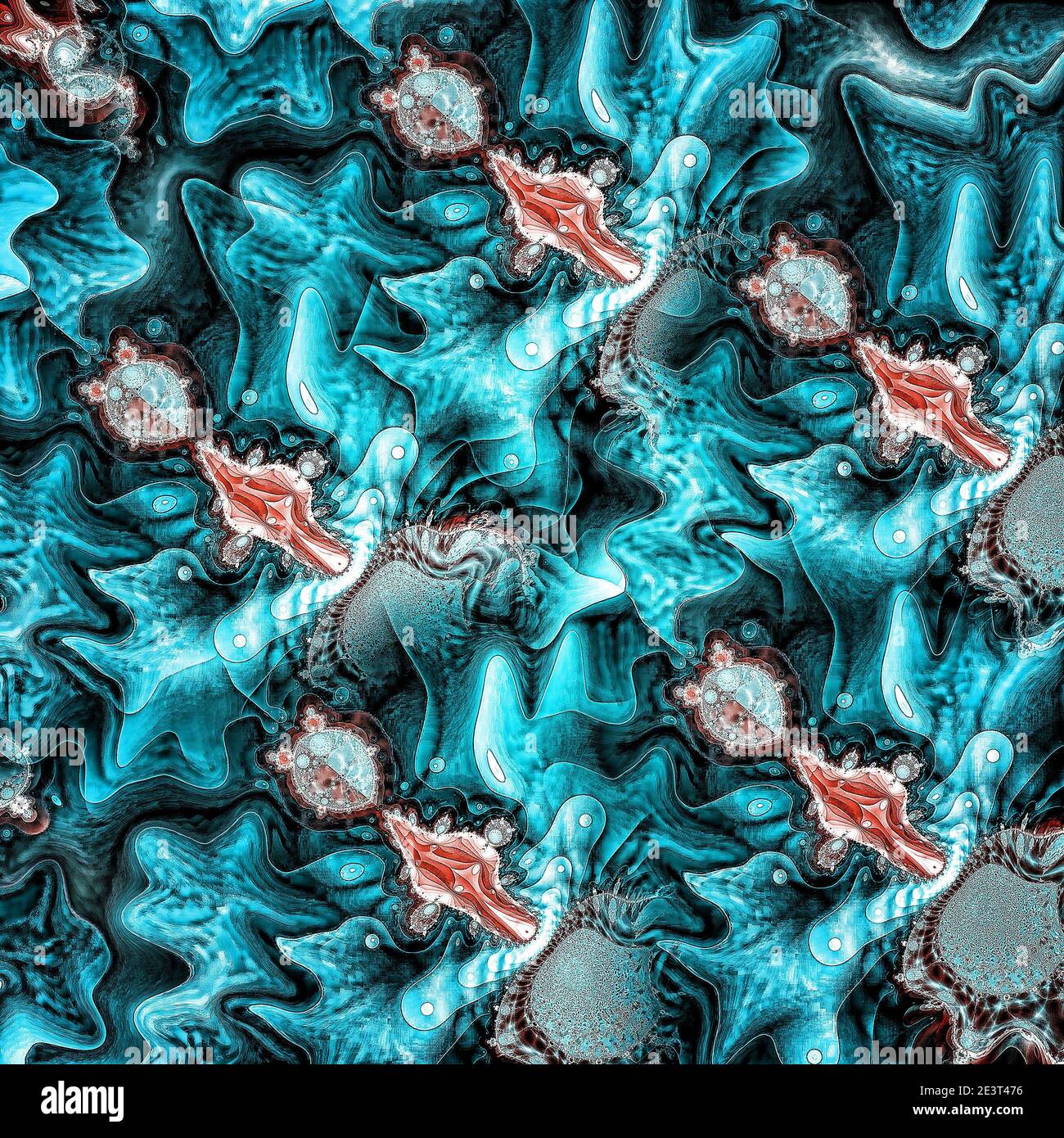 Abstract image with fancy pattern of bright colors in art Nouveau style ...