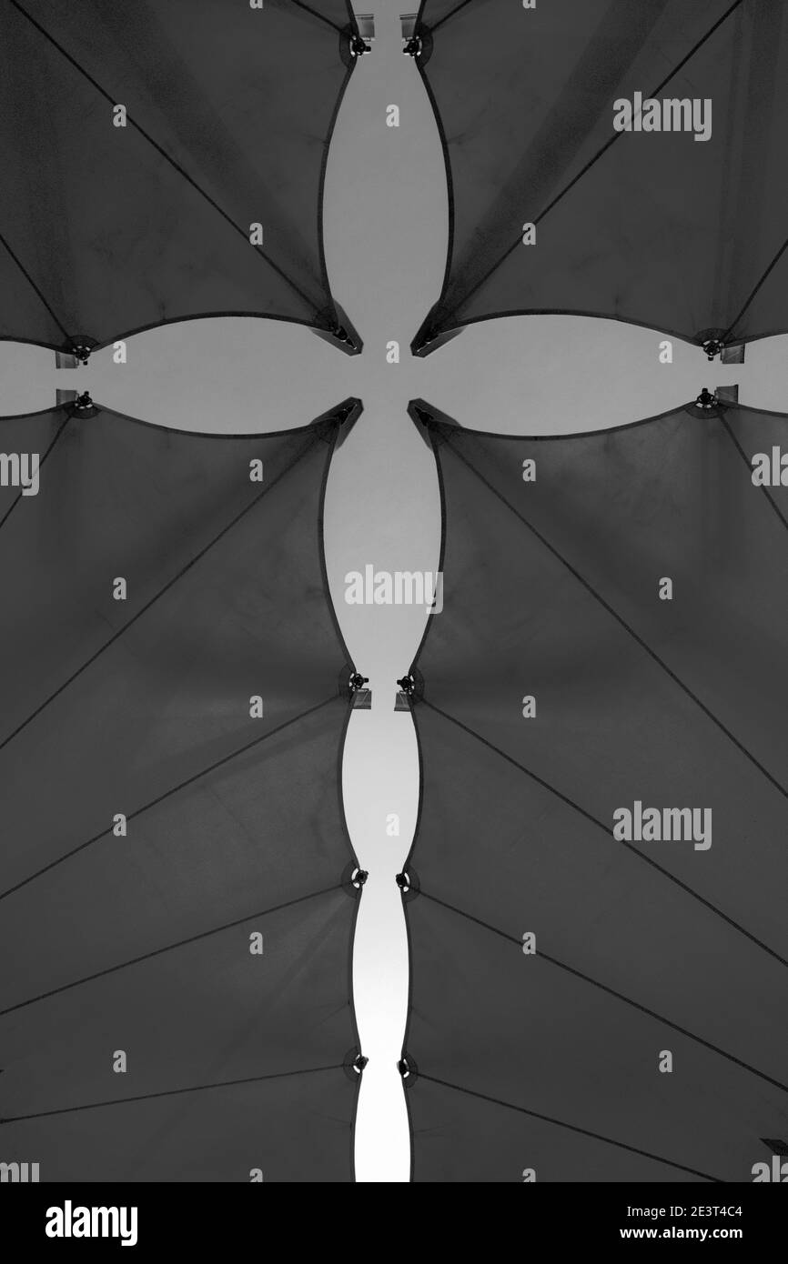 Christian cross sky background Black and White Stock Photos & Images ...