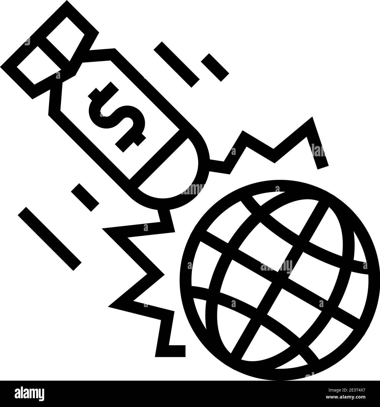 war poverty problem line icon vector illustration Stock Vector Image ...