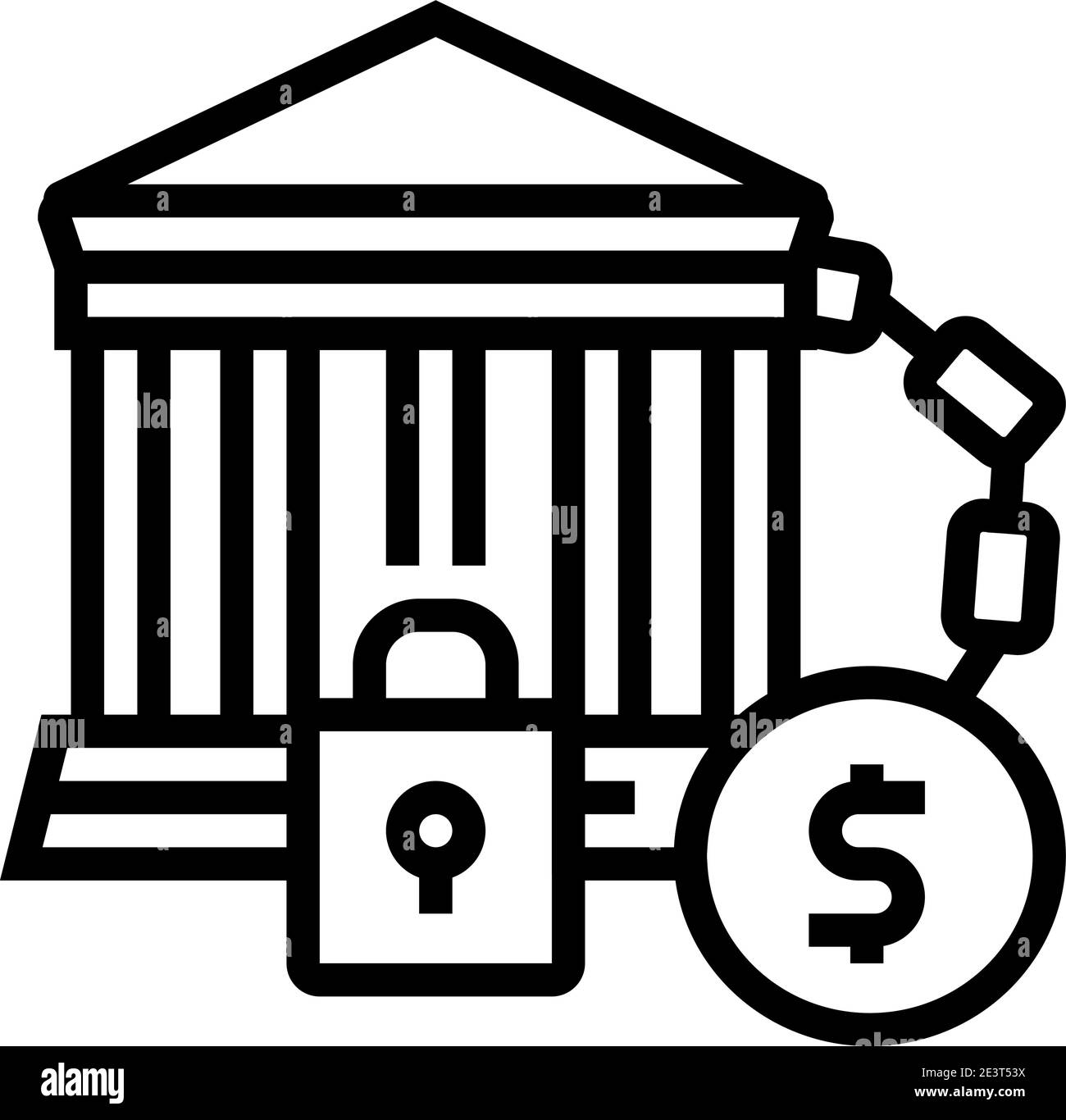 bankruptcy poverty problem line icon vector illustration Stock Vector ...