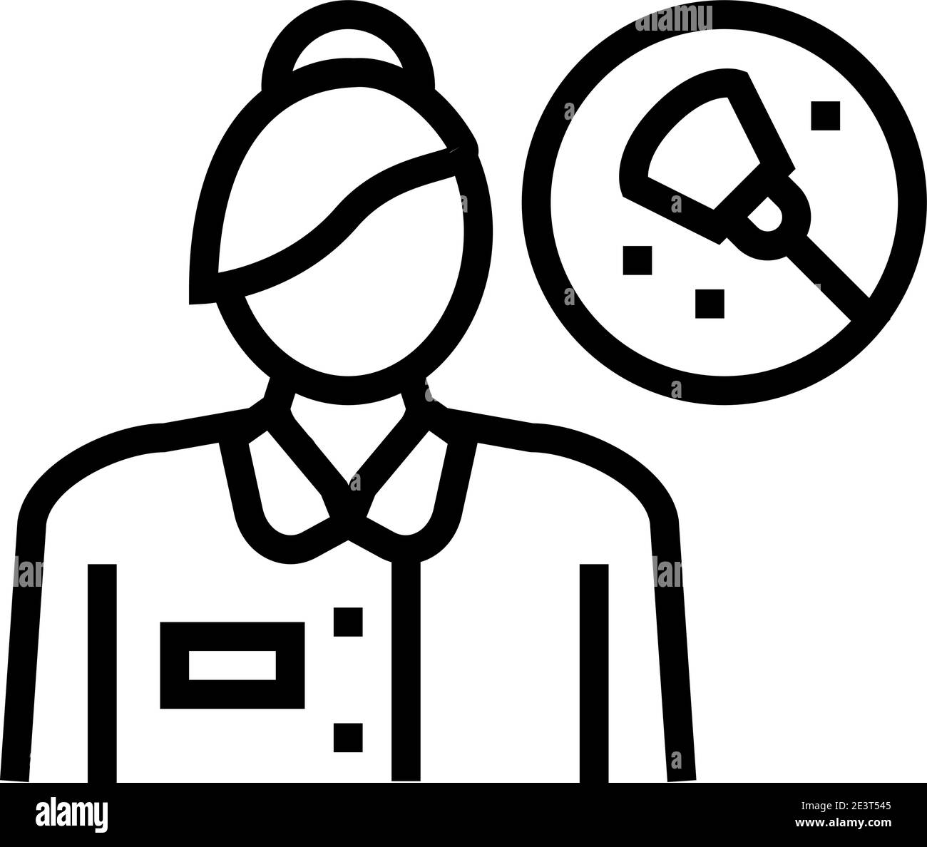 maid cleaning service employee line icon vector illustration Stock ...