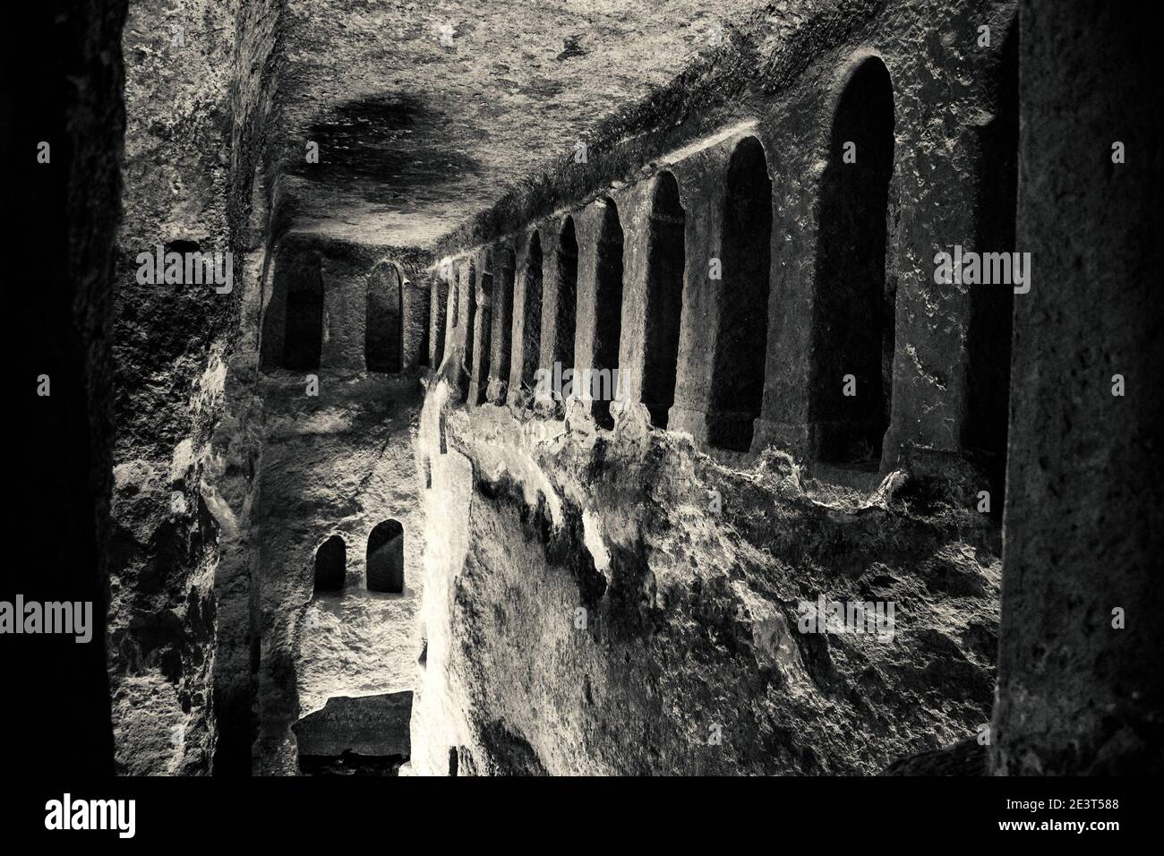 AUBETERRE-SUR-DRONNE, FRANCE. Subterranean monolithic church of Saint ...