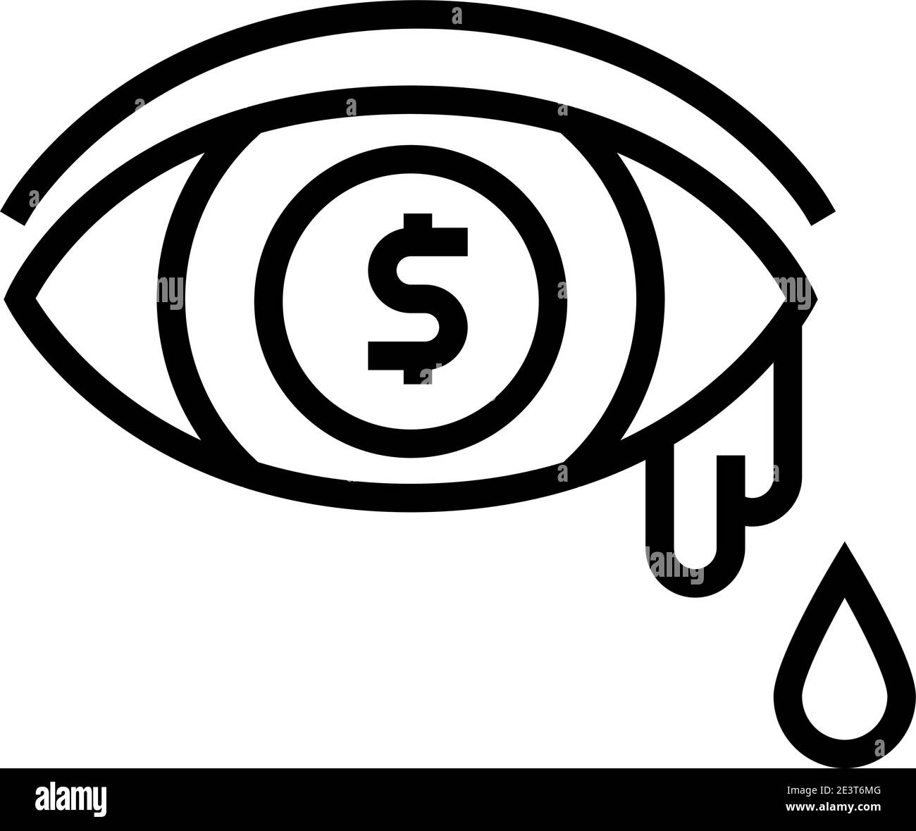money tears poverty problem line icon vector illustration Stock Vector ...