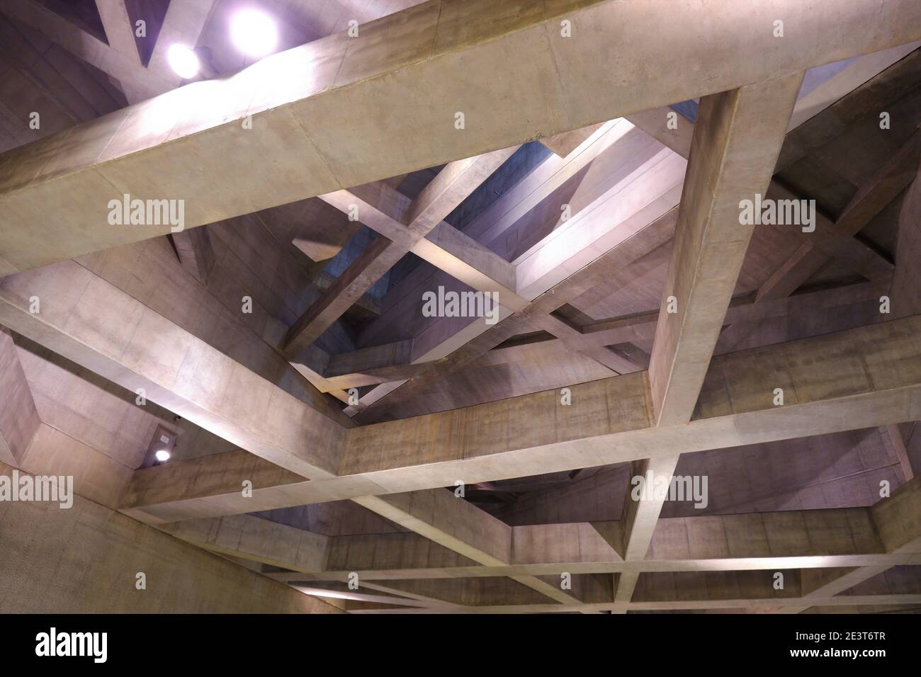 Budapest, Hungary - January 20, 2021: Modern abstract concrete beams ...