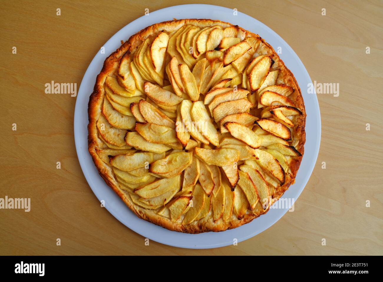 Thin apple tart with sliced apples Stock Photo - Alamy