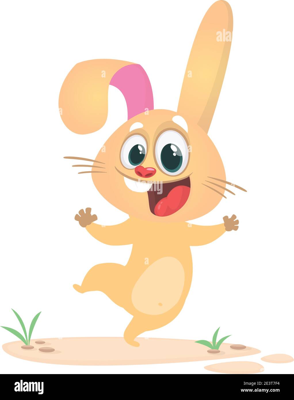 Cartoon Bunny Rabbit Character. Vector illustration. Isolated Stock ...