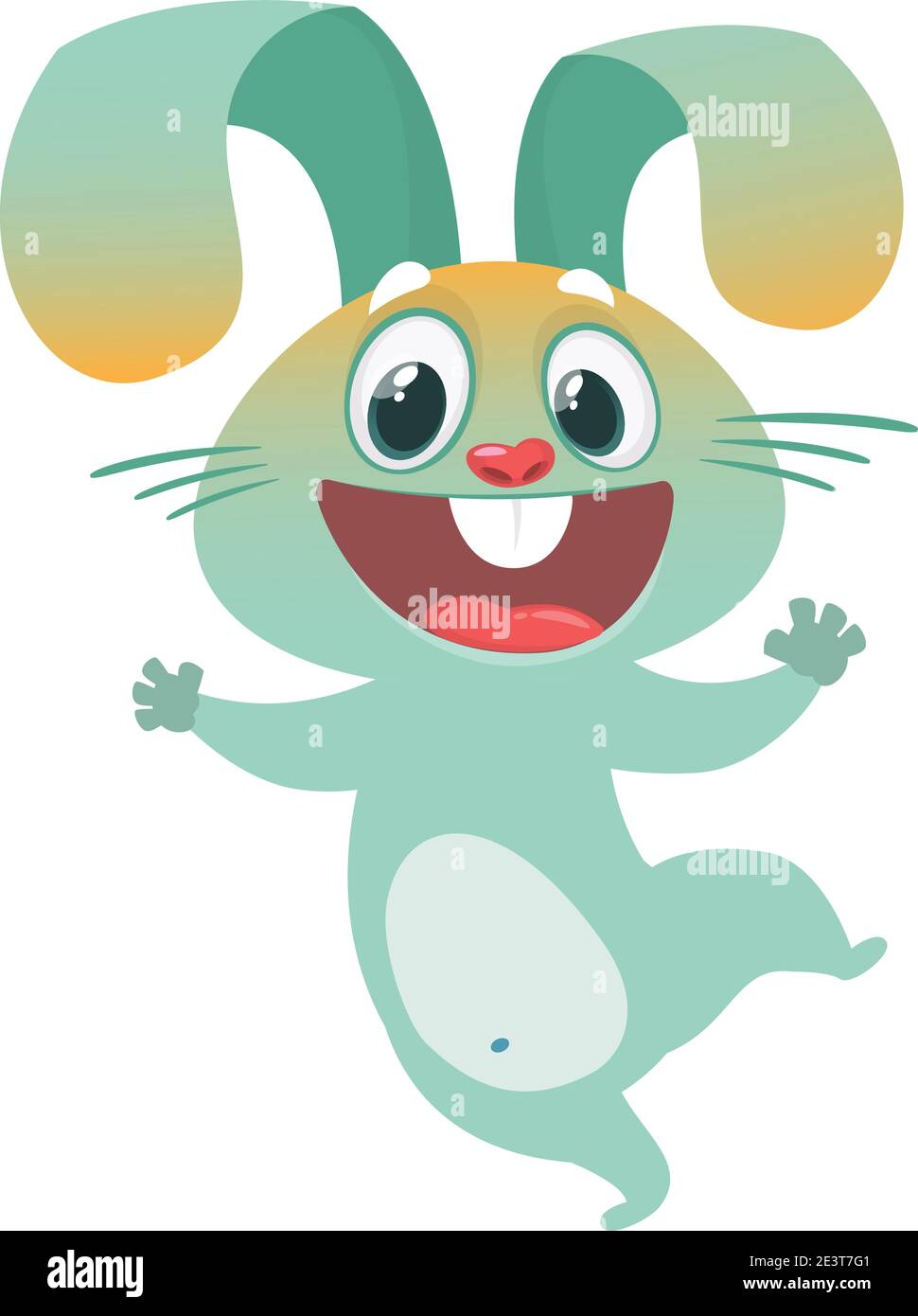 Happy dancing bunny cartoon. Easter vector rabbit illustration isolated ...