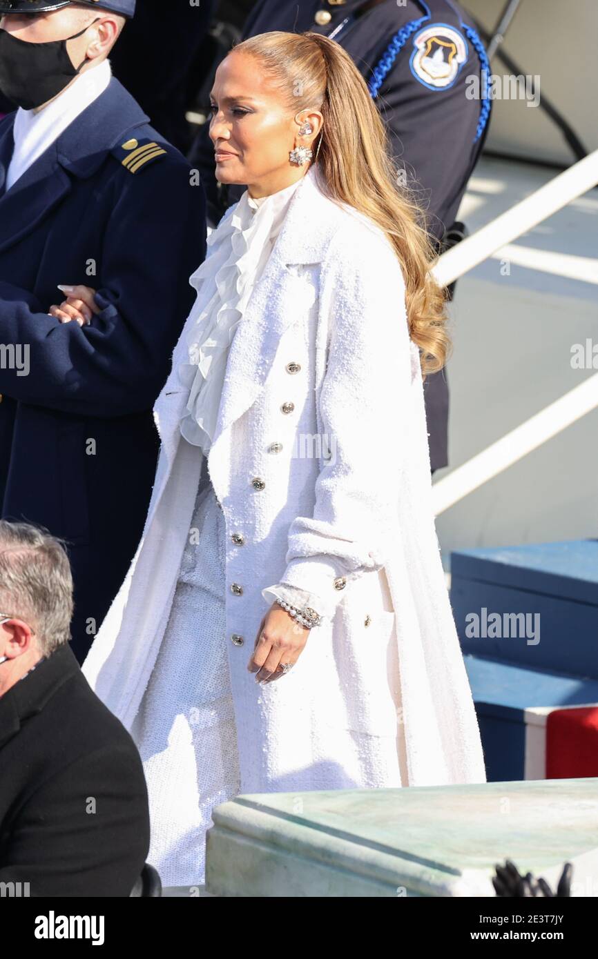 Jennifer Lopez performs during the Inauguration Day ceremony of ...