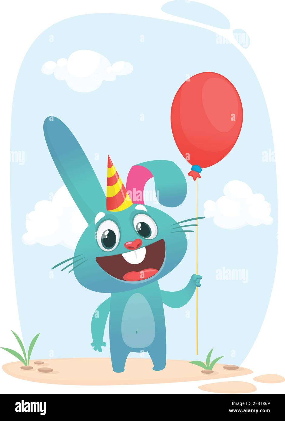 Cartoon Bunny Rabbit Character. Vector illustration. Isolated Stock ...