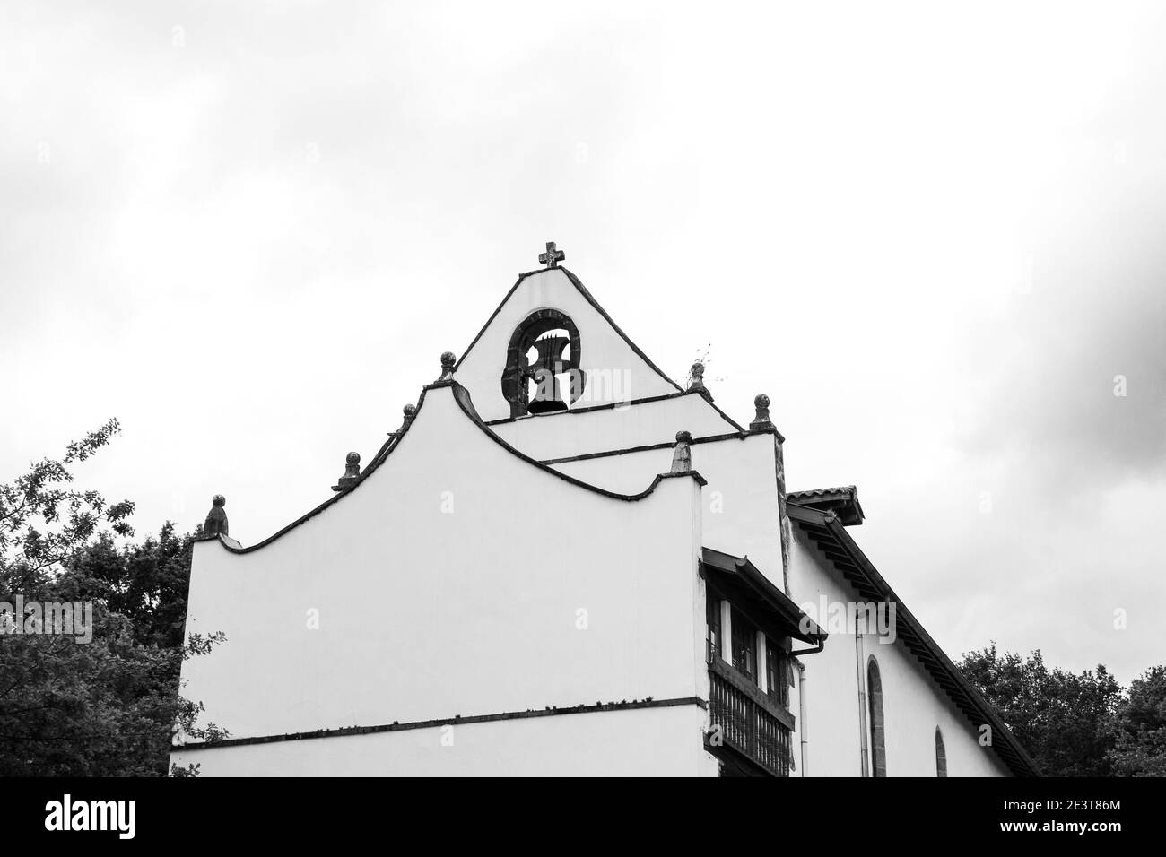 Notre Dame church of Halsou in French Basque country, Pyrenees ...