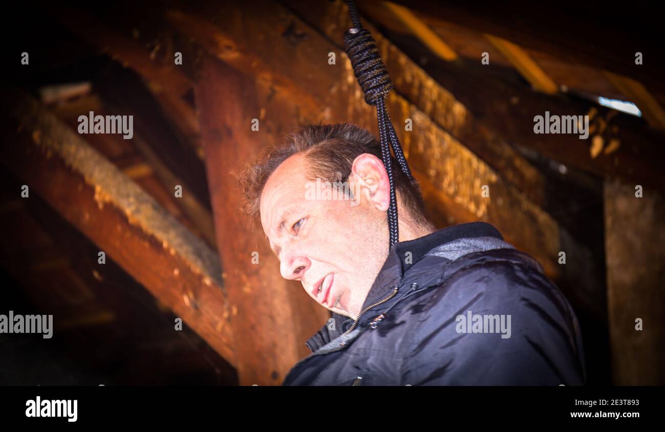A noose hanging around his neck, a suicide committed, horrific scenes ...