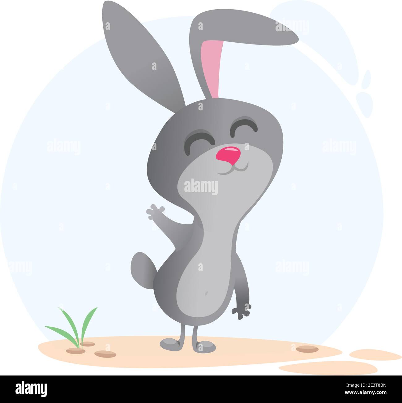 Cartoon Bunny Rabbit Character. Vector illustration. Isolated Stock ...