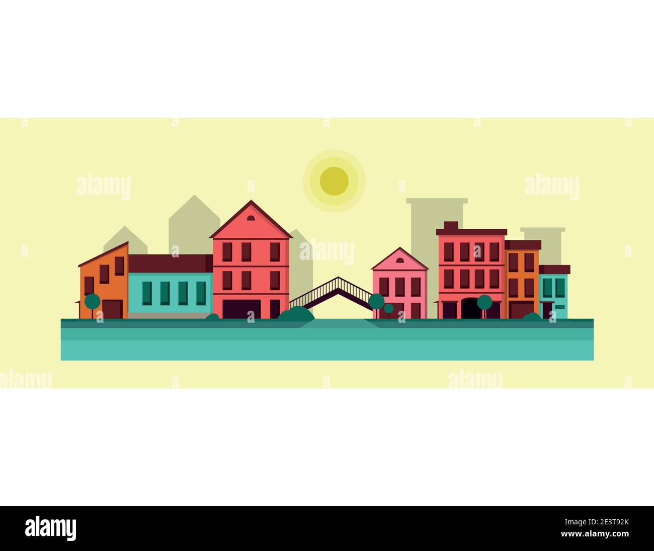 Beautiful little bridge Stock Vector Images - Alamy