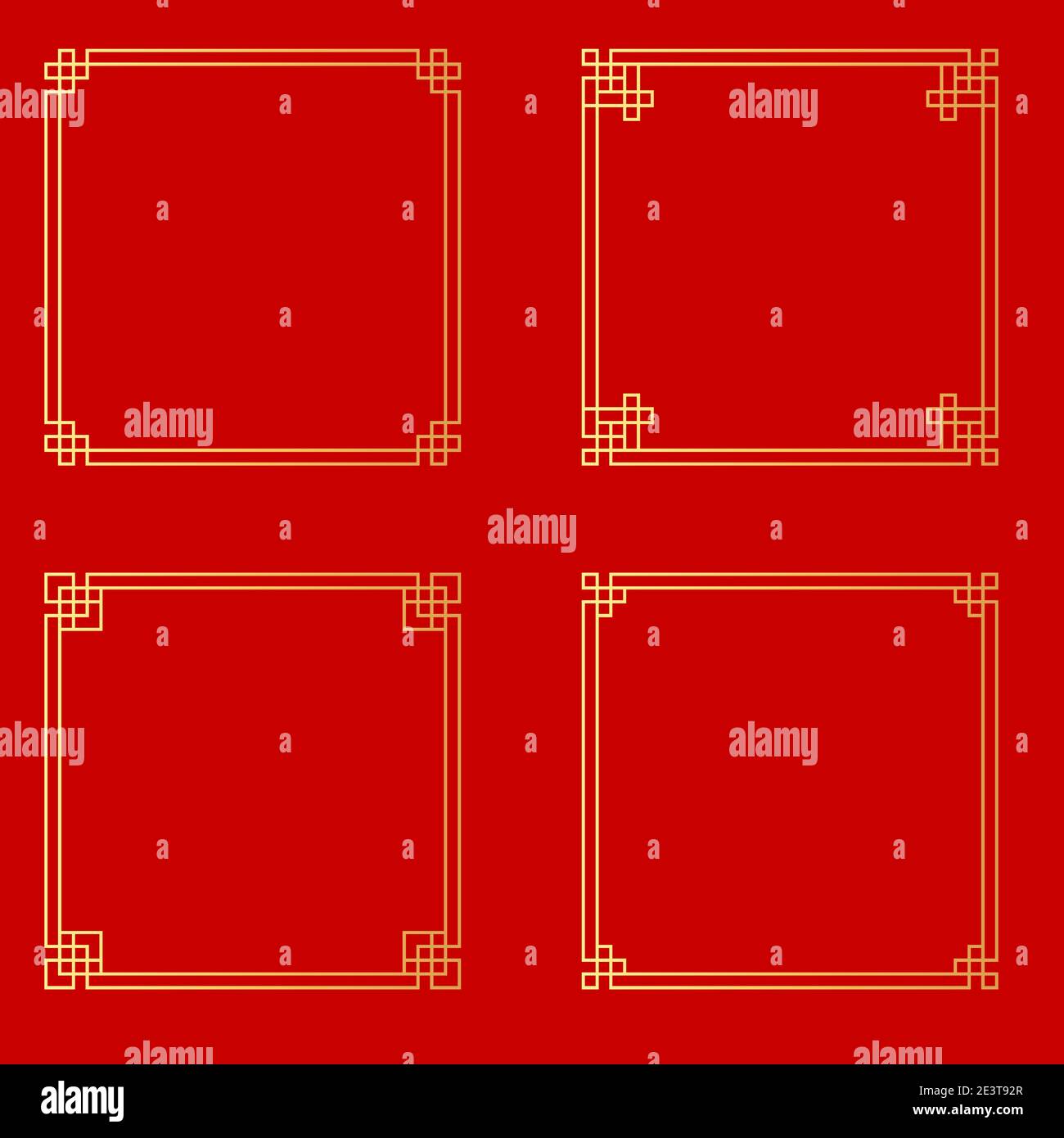 Abstract Chinese style golden frame collection set. Vector Illustration ...